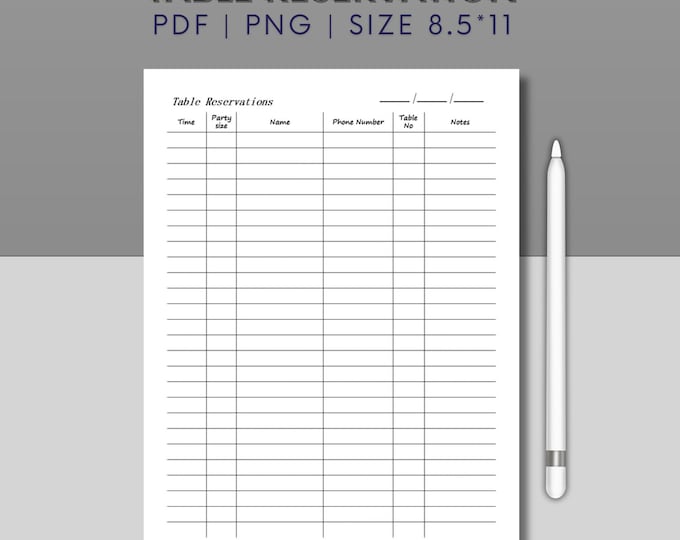 Table Reservation Template, Restaurant Reservation Template, Restaurant ...