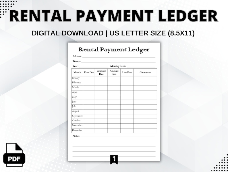 Rental Payment Ledger, Rental Income & Expenses Tracker Organizer ...