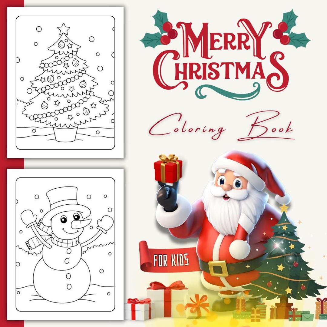 Christmas Coloring Book for Kids, Christmas Coloring Pages, Christmas ...