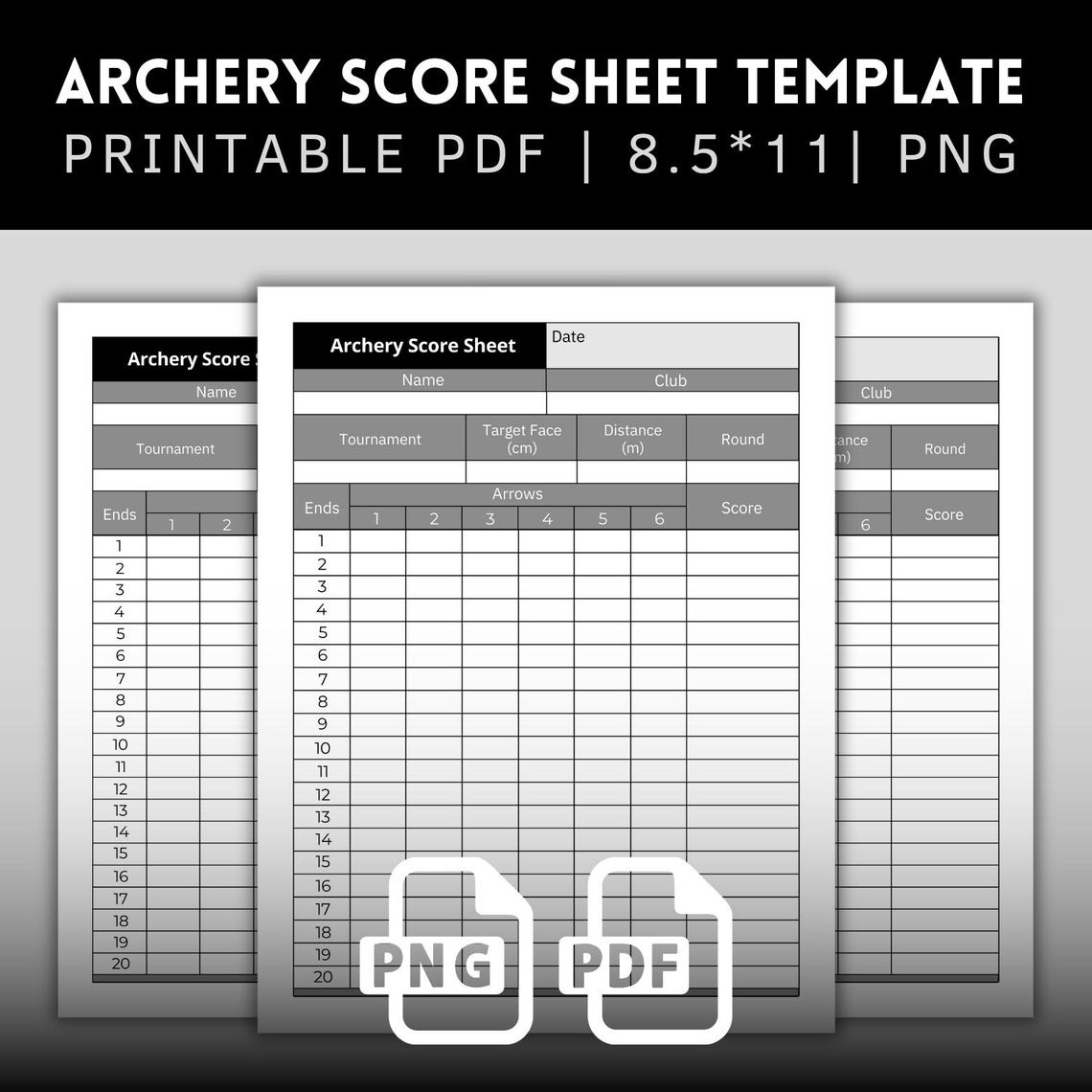 Archery Score Sheet Template, Archery Progress Tracker, Printable Archery Score Sheet, Printable ...