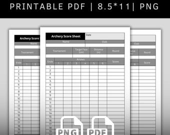 Archery Score Sheet: Progress Tracker (PDF, PNG) - Etsy