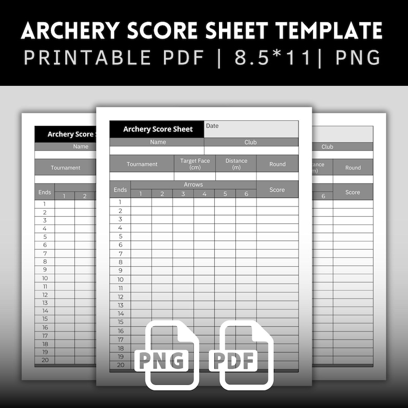 Archery Score Sheet: Progress Tracker (PDF, PNG) - Etsy