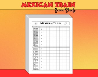Mexican Train Score Sheets-mexican Train Score Pads instant Download Mexican Train Game ...