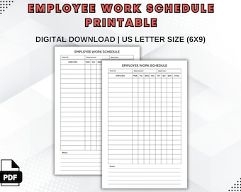 Employee Work Schedule Printable: Weekly Staff Shift Template (PDF, PNG, JPG) - Etsy