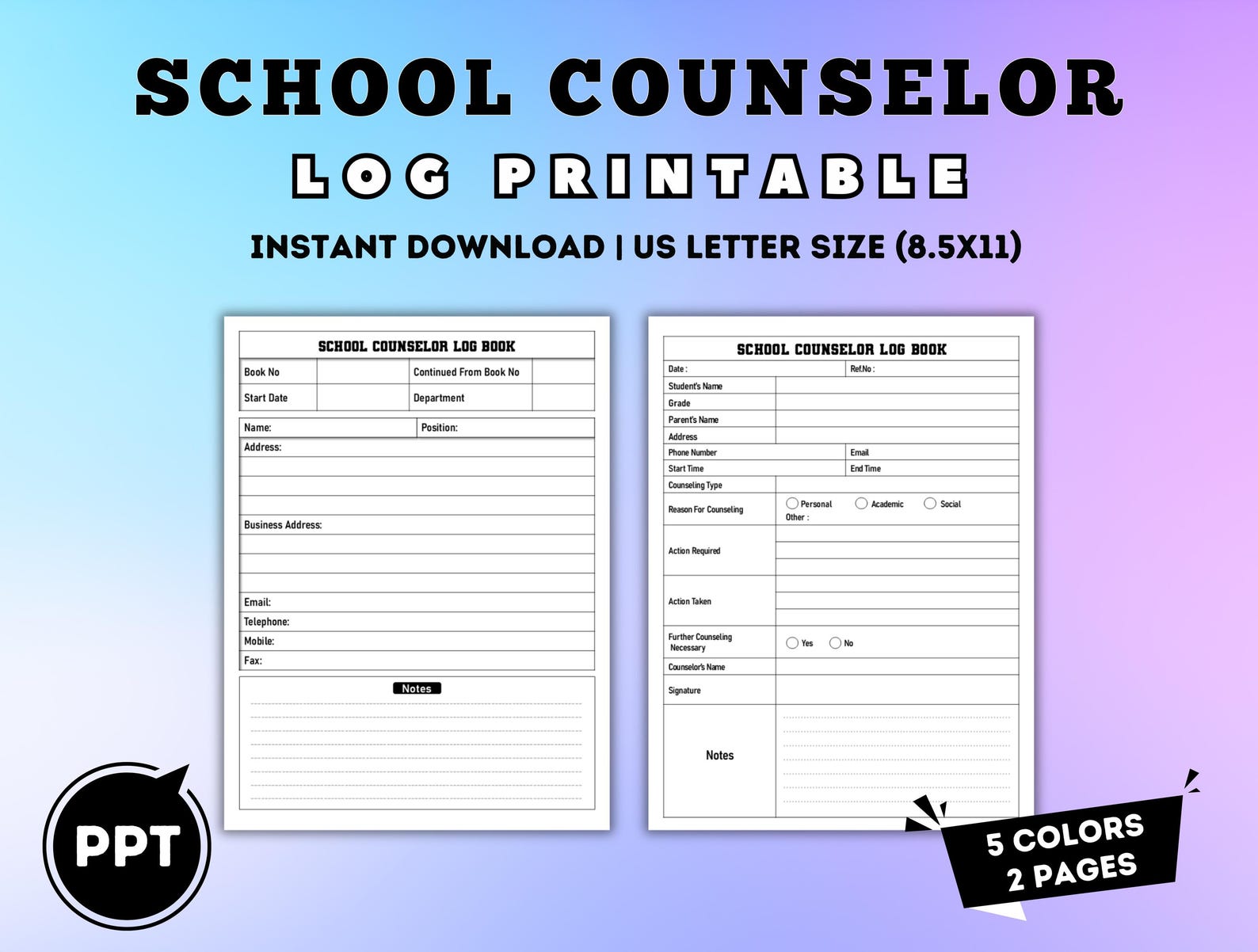 School Counselor Log, School Counselor Session Log, Simple & Efficient ...