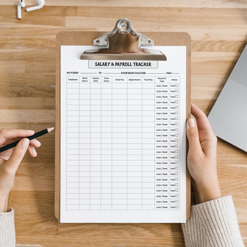 Salary and Payroll Tracker, Employee Payroll Log, Weekly Payroll ...