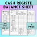 Cash Register Balance Sheet Printable, Daily Cash Log, Cash Drawer ...