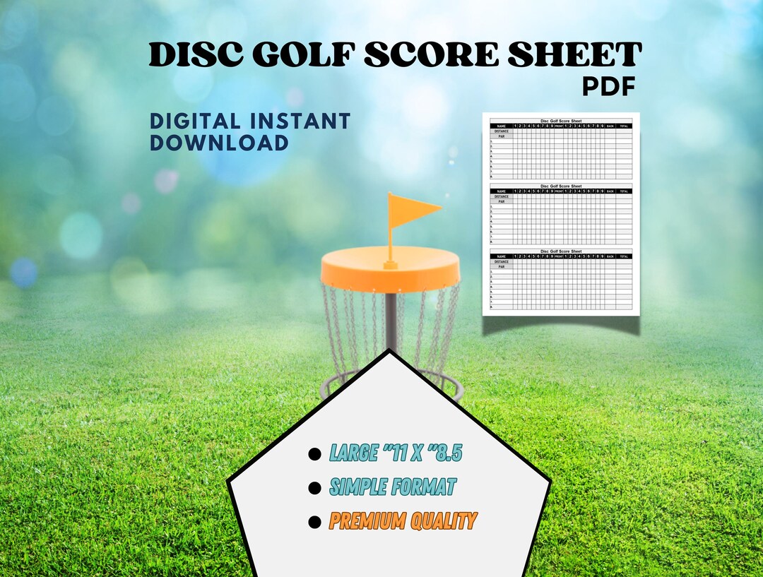 Disc Golf Score Sheet Printable, Disc Golf Game Log, Frisbee Golf ...