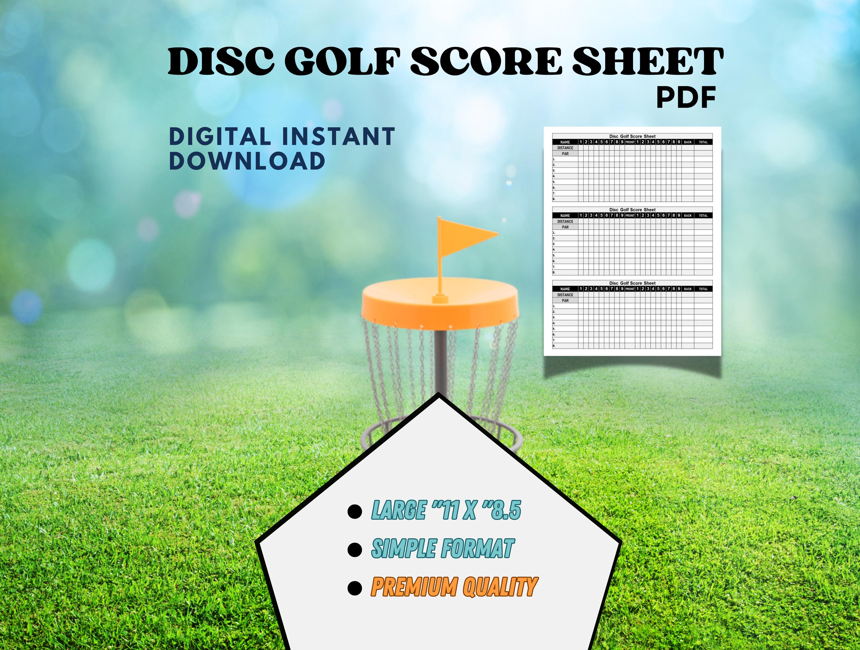 Disc Golf Score Sheet Printable, Disc Golf Game Log, Frisbee Golf ...