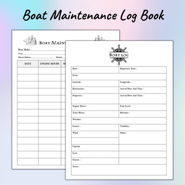 Sailing Log Book - Etsy