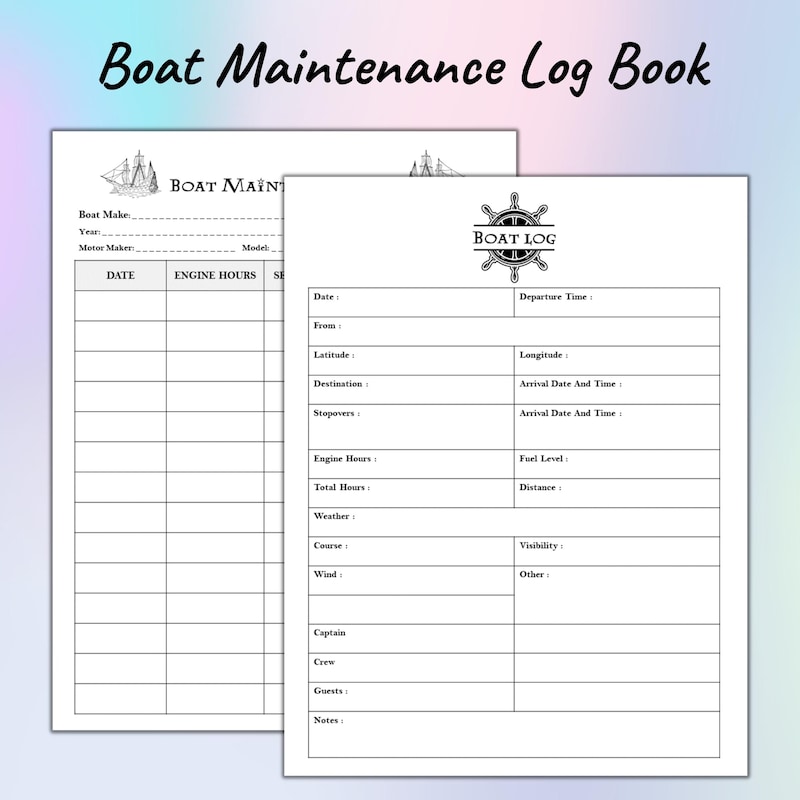 Sailing Log Book - Etsy