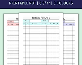 Checkbook Register Printable: Transaction Tracker (PDF & PNG) - Etsy