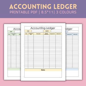 Accounting Ledger Printable: Small Business Expense Tracker (PDF) - Etsy