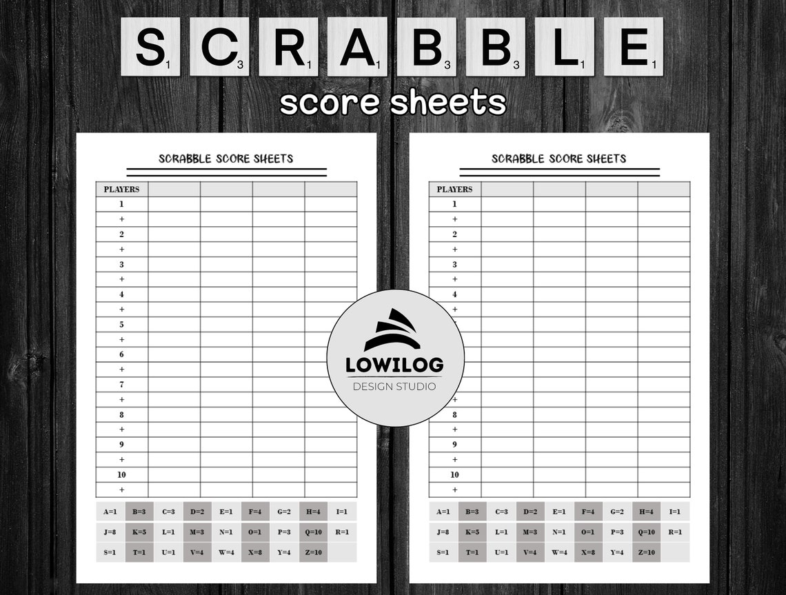 Scrabble Score Sheet: Printable Score Card (PDF, PNG) - Etsy