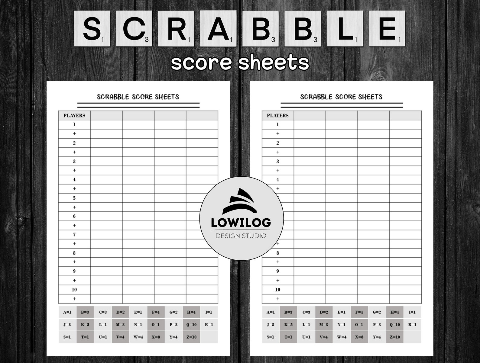 Scrabble Score Sheet, Score Pads for Scrabble Game, Scrabble Score Card ...
