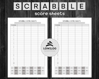 Scrabble Score Sheet: Printable Score Card (PDF, PNG) - Etsy