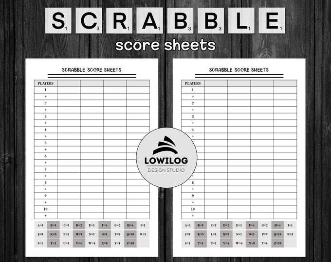 Scrabble Score Sheet, Score Pads for Scrabble Game, Scrabble Score Card ...