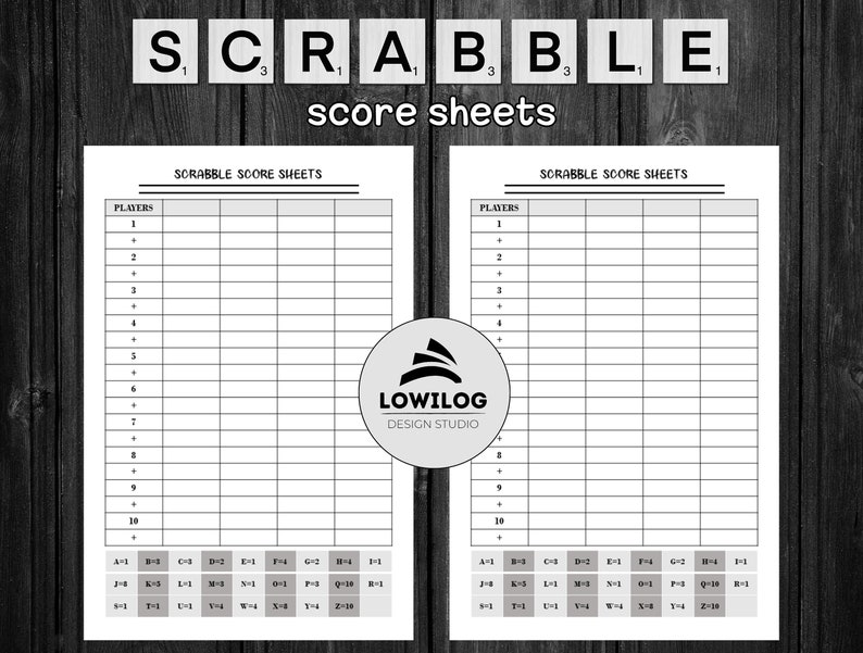 Scrabble Score Sheet, Score Pads for Scrabble Game, Scrabble Score Card ...