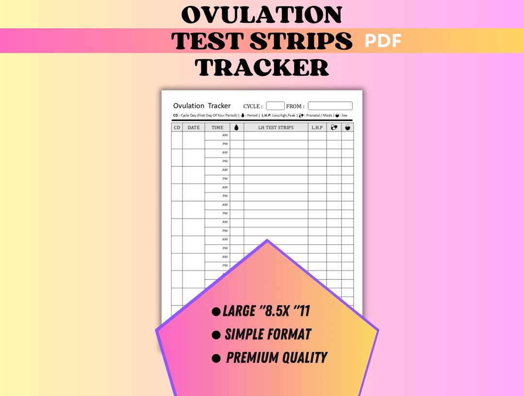 Ovulation Tracker Printable | Fertility Log TTC Cycle Chart | BBT Basal ...