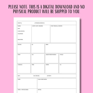 Nurse Report Sheet Template: Patient Care, Med Surg (PDF & PNG) - Etsy