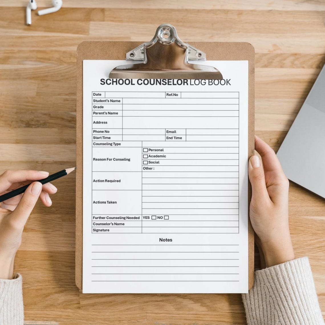 School Counselor Log Book Template (PDF, PNG) - Etsy