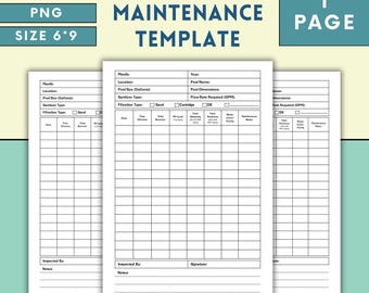 Pool Maintenance Template: Residential Pool Checklist (PDF & PNG) - Etsy