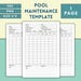Pool Maintenance Template: Residential Pool Checklist (PDF & PNG) - Etsy