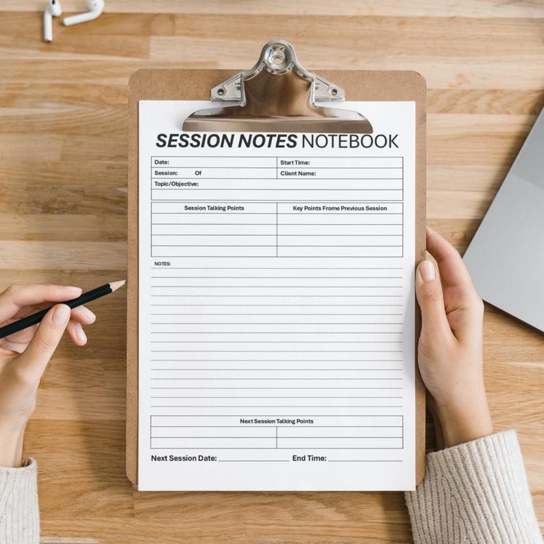 Session Notes Template, Therapist Counselor Session Planner, Counseling ...