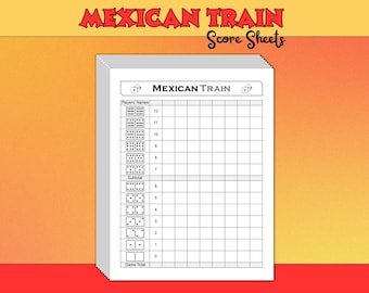 Mexican Train Score Sheets-mexican Train Score Pads -instant Download ...