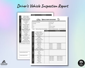 Vehicle Inspection Report: Driver's Daily Checklist (PDF) - Etsy