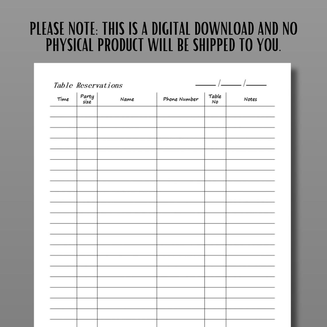 Table Reservation Template, Restaurant Reservation Template, Restaurant ...