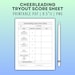 Cheerleading Tryout Score Sheet, Cheer Evaluation Sheets, Cheerleader Paperwork, Cheer Coach ...