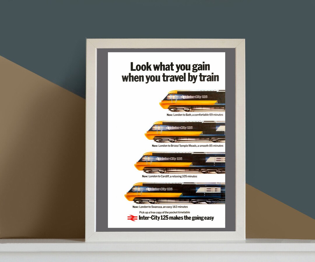 Digital Download of the Vintage British Railway Poster Intercity 125 - Etsy