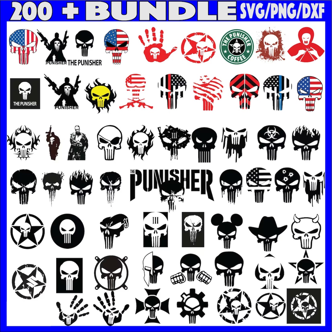 200 Punisher Svg Bundle, Punisher Png Bundle, Punisher Bundle PNG-SVG ...