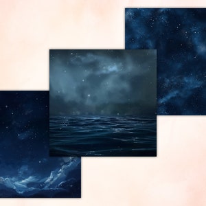 35 Starry Night Digital Papers, Night Sky Texture Background, Galaxy ...