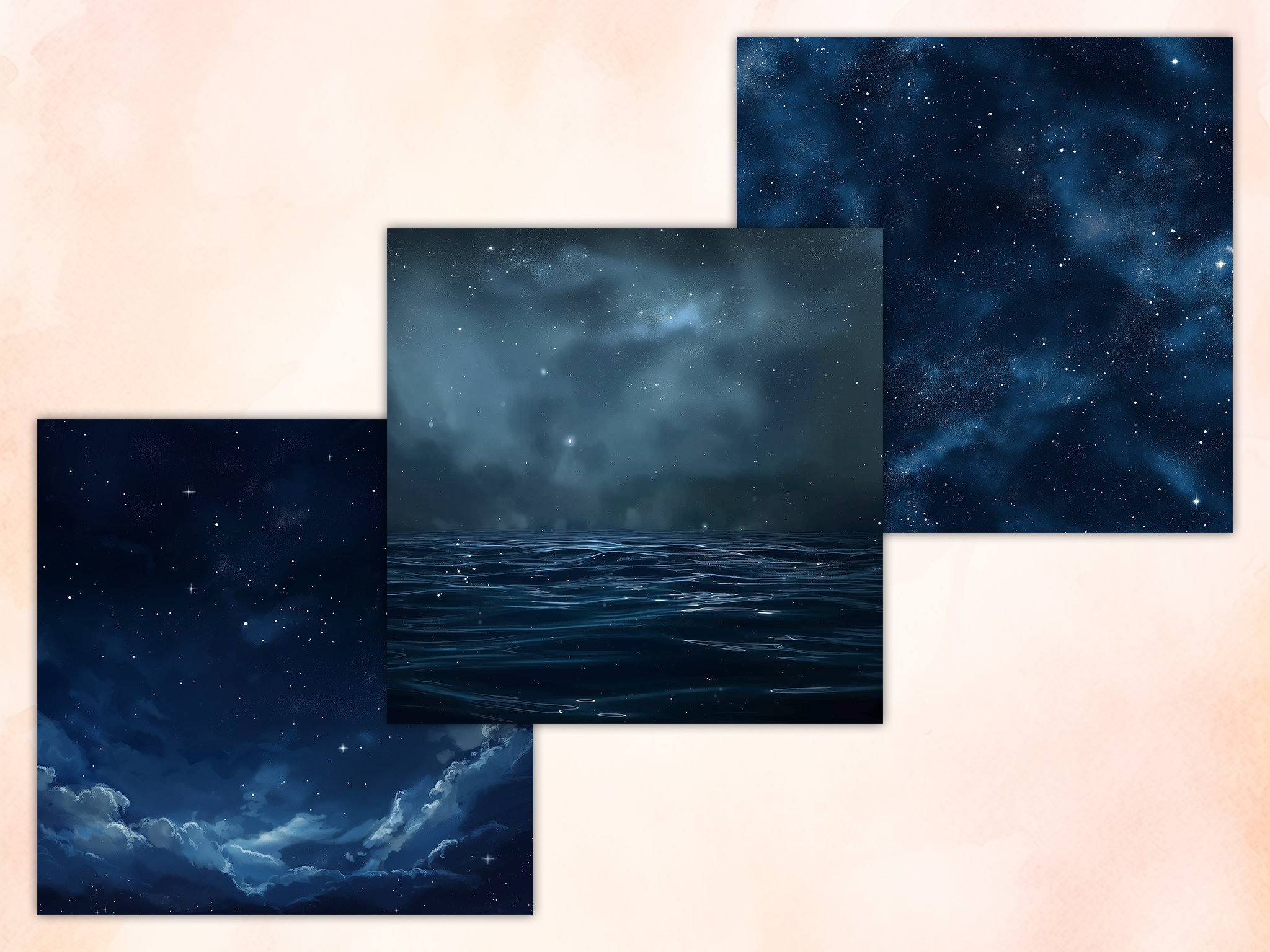 35 Starry Night Digital Papers, Night Sky Texture Background, Galaxy ...