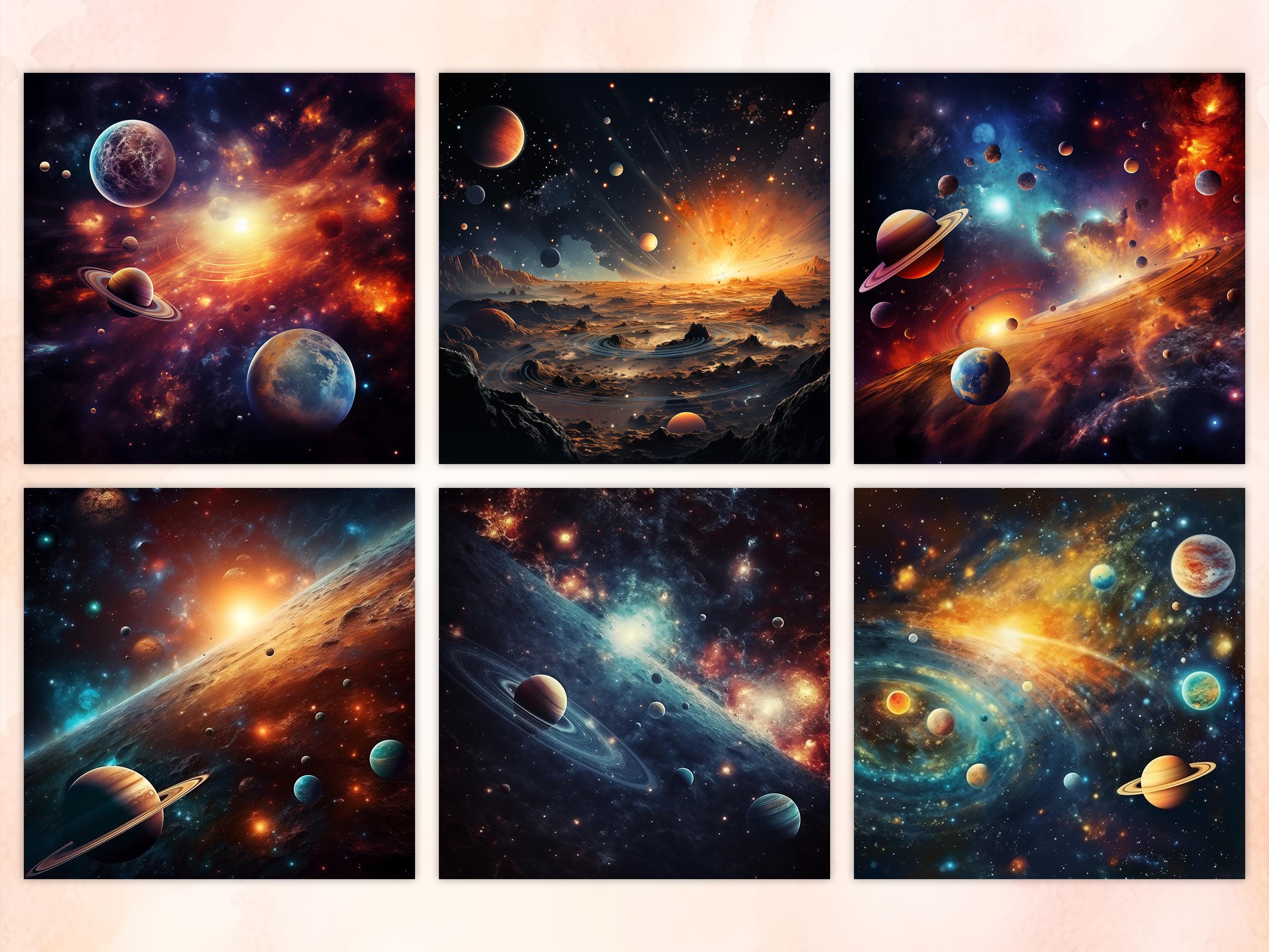 30 Solar System Digital Papers, Space Texture Background, Galaxy ...