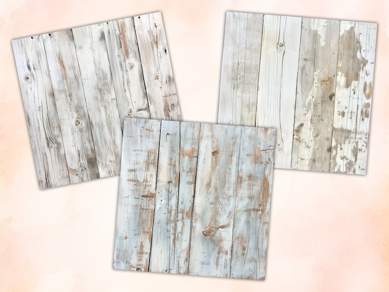 20 Shabby Wood Background Digital Papers, White Wooden Backgrounds ...