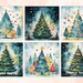 36 Watercolor Whimsical Christmas Tree Digital Papers, Christmas Tree ...