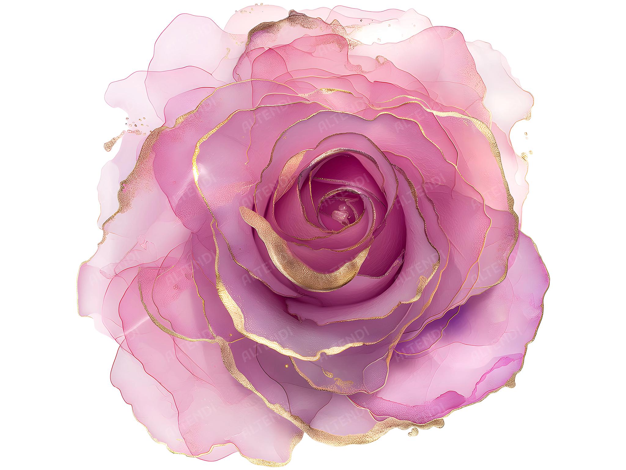 17 PNG Abstract Pink Rose Clipart, Pink Gold Flower, Flowers Print ...