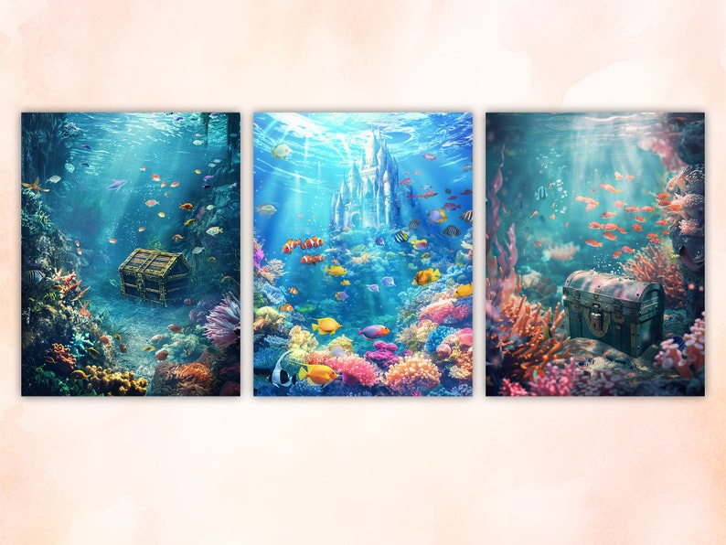 30 Enchanted Underwater Digital Papers, Printable Digital Paper, Under ...