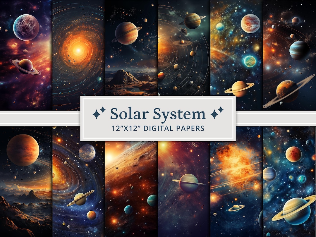 30 Solar System Digital Papers, Space Texture Background, Galaxy ...