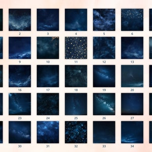 35 Starry Night Digital Papers, Night Sky Texture Background, Galaxy ...
