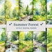 26 Watercolor Summer Forest Digital Papers, Green Forest, Printable ...