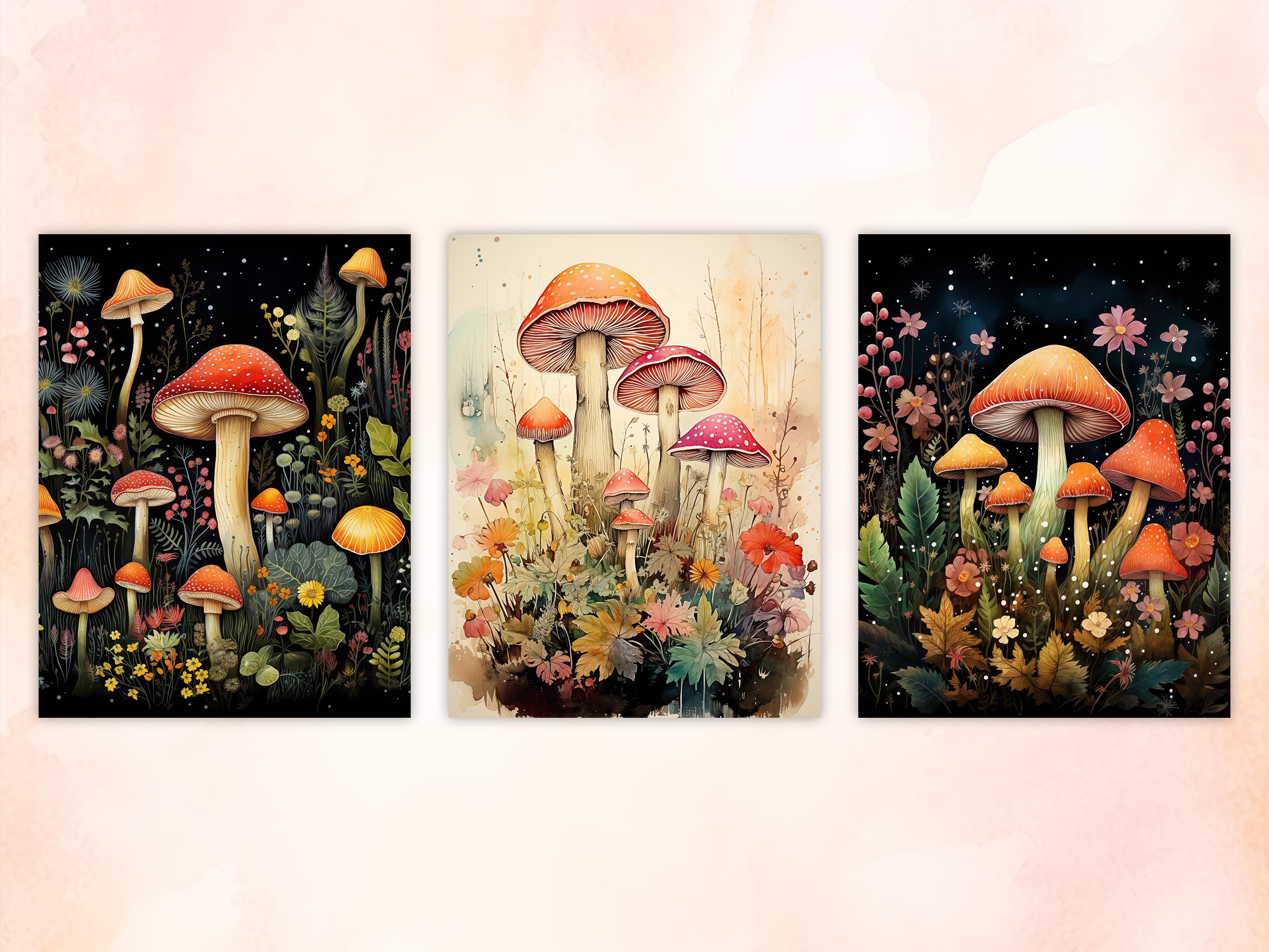 50 Mushroom Digital Papers, Mushroom Junk Journal Paper Pack ...