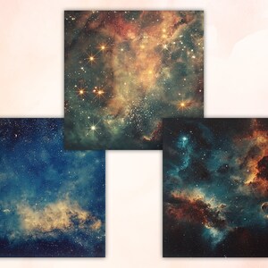 38 Vintage Galaxy Stars Digital Papers, Printable Scrapbook Paper ...