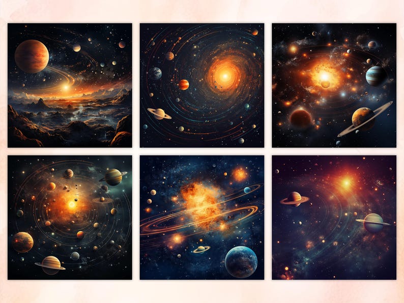 30 Solar System Digital Papers, Space Texture Background, Galaxy ...
