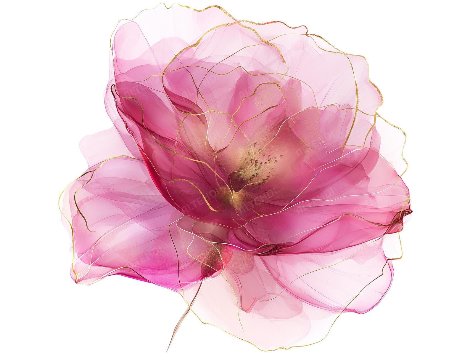 20 Abstract Pink Rose Clipart, Pink Gold Flower, Flowers Print ...