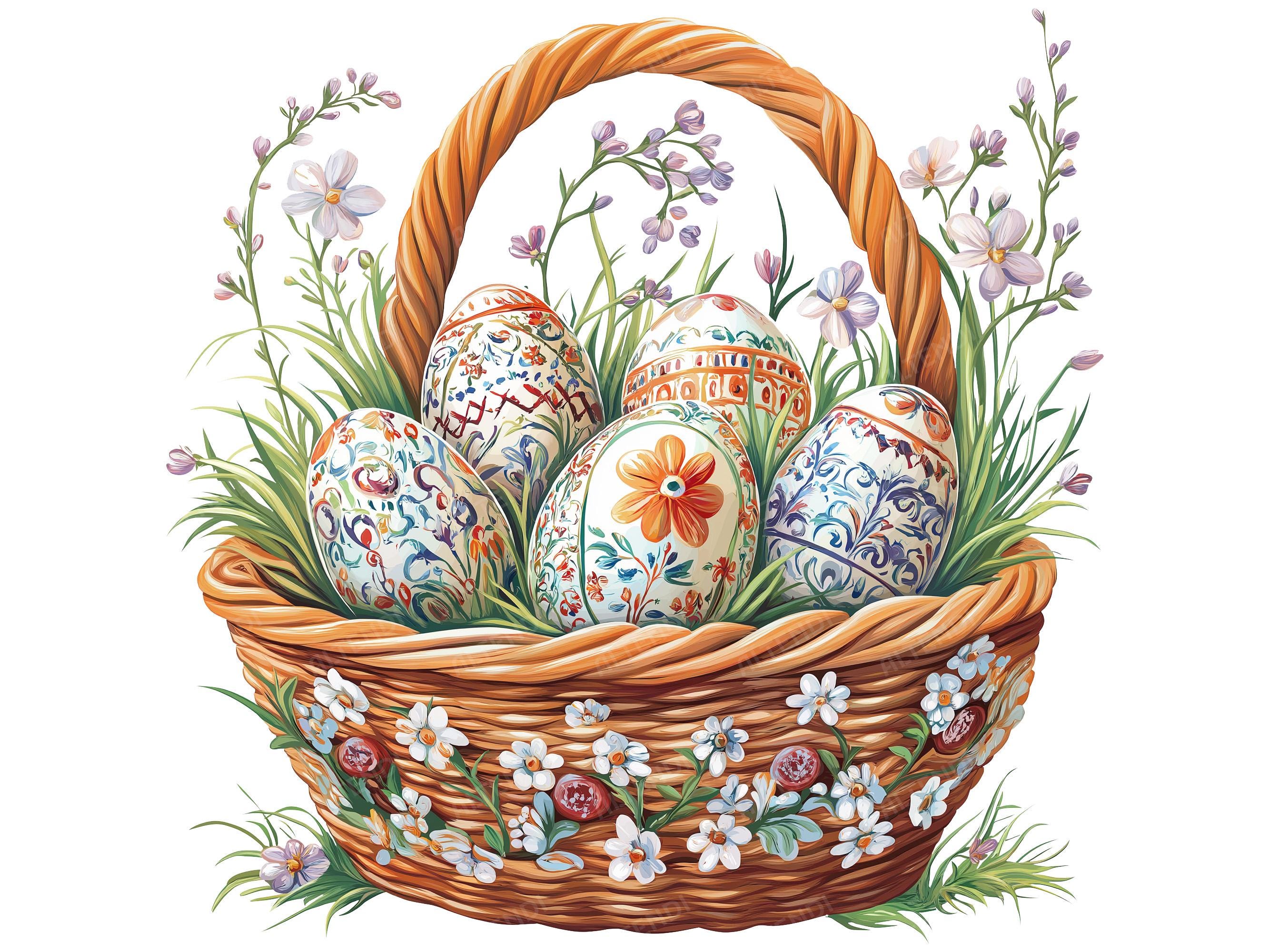 23 PNG Easter Baskets With Easter Eggs, Easter Baskets Clipart, Easter ...