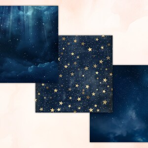 35 Starry Night Digital Papers, Night Sky Texture Background, Galaxy ...